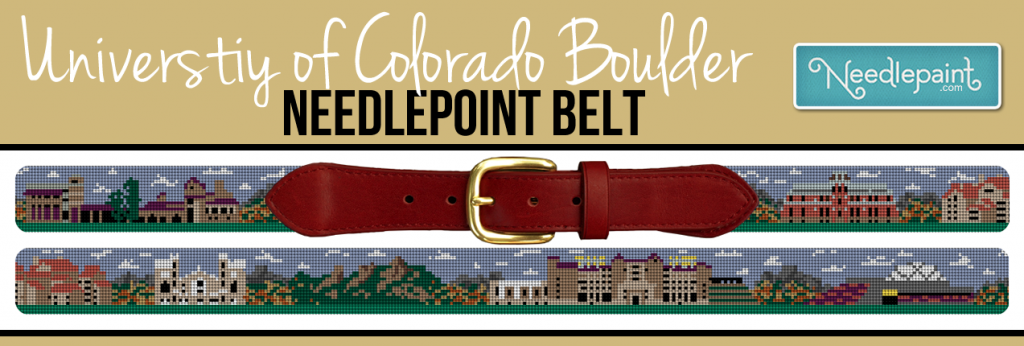 Colorado College and University of Colorado Boulder Needlepoint Belts ...